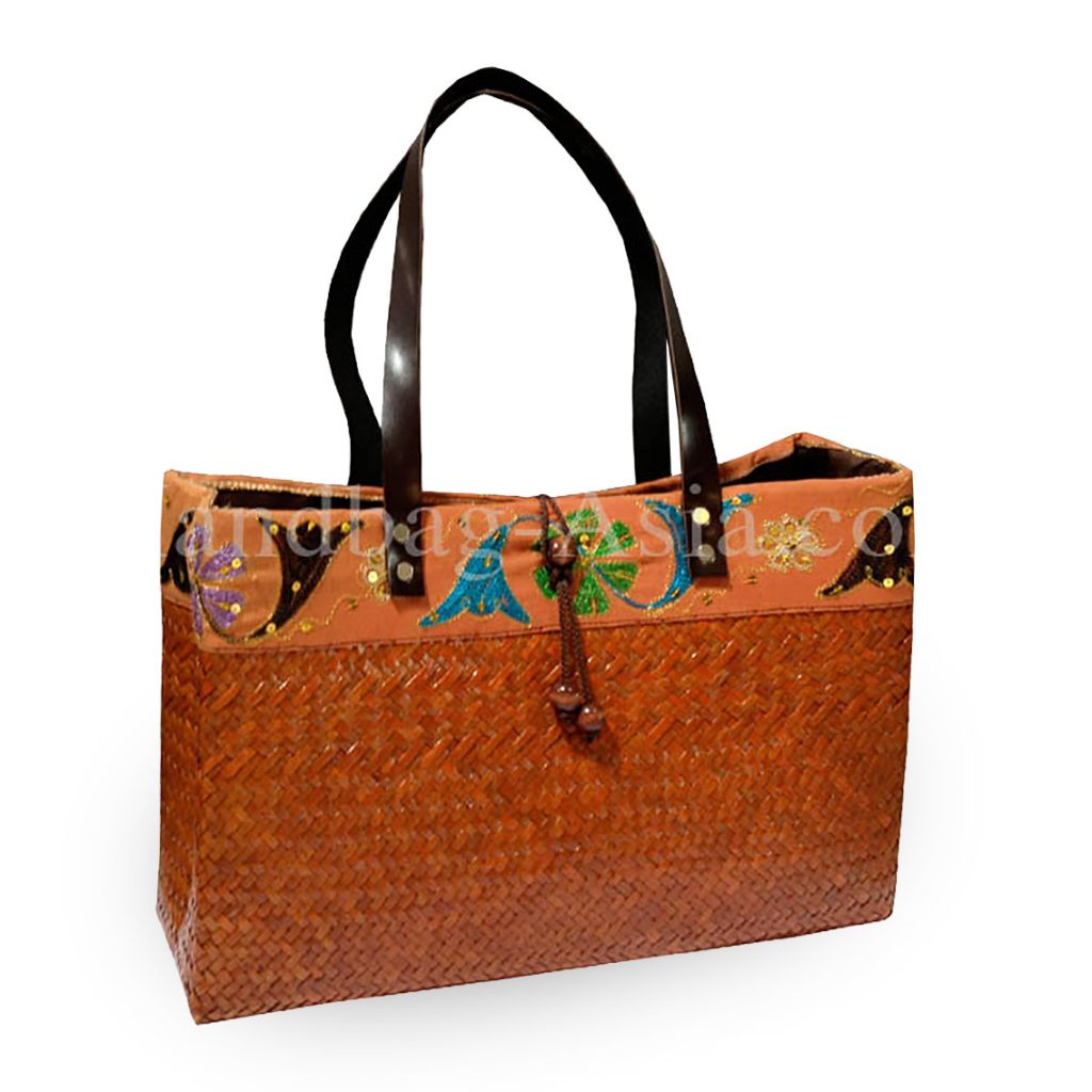 Brown Thai Style Bamboo Handbag