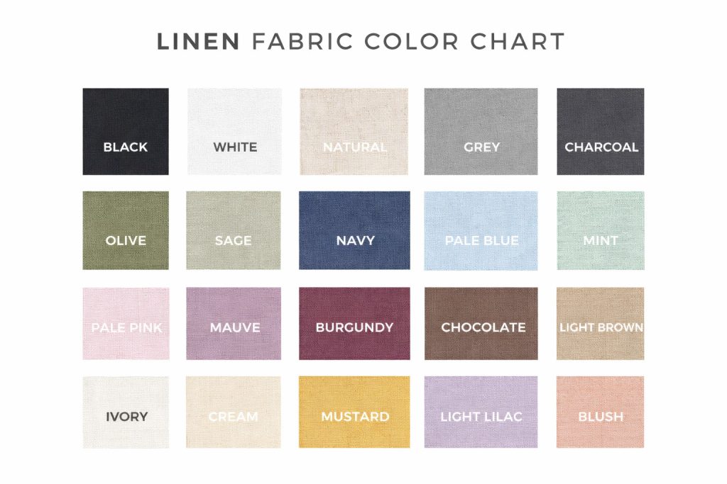 Fabric Color Chart Of Silk, Linen, Satin Ribbon, Hemp & Cotton