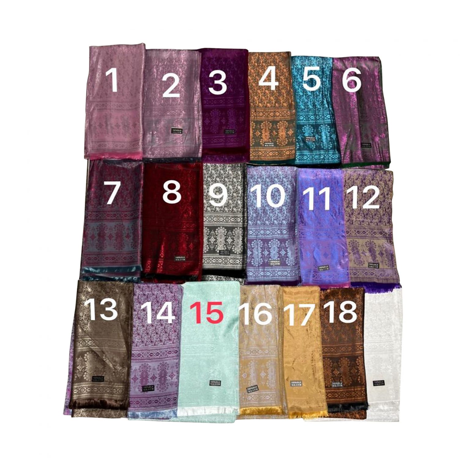 Thai Elephant Pattern Silk Shawls From Chiang Mai