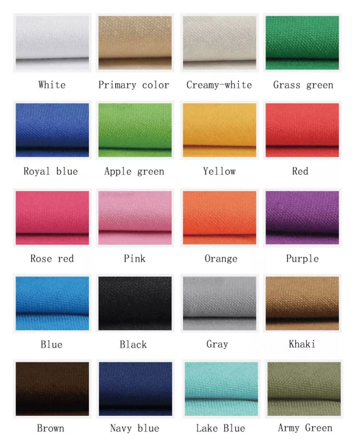 Fabric Color Chart Of Silk, Linen, Satin Ribbon, Hemp & Cotton