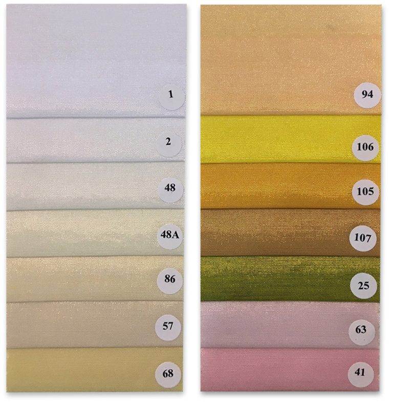 Fabric Color Chart Of Silk, Linen, Satin Ribbon, Hemp & Cotton